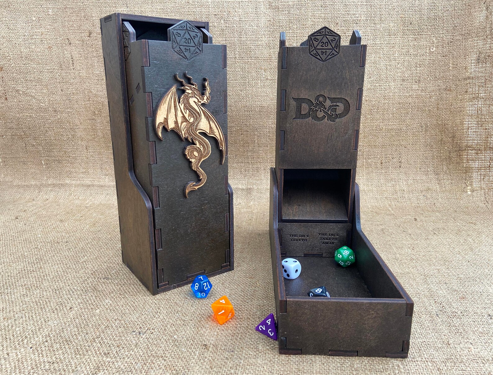 Dice Tower Wood Dice Tower Dnd Dungeons and Dragons Dnd - Etsy