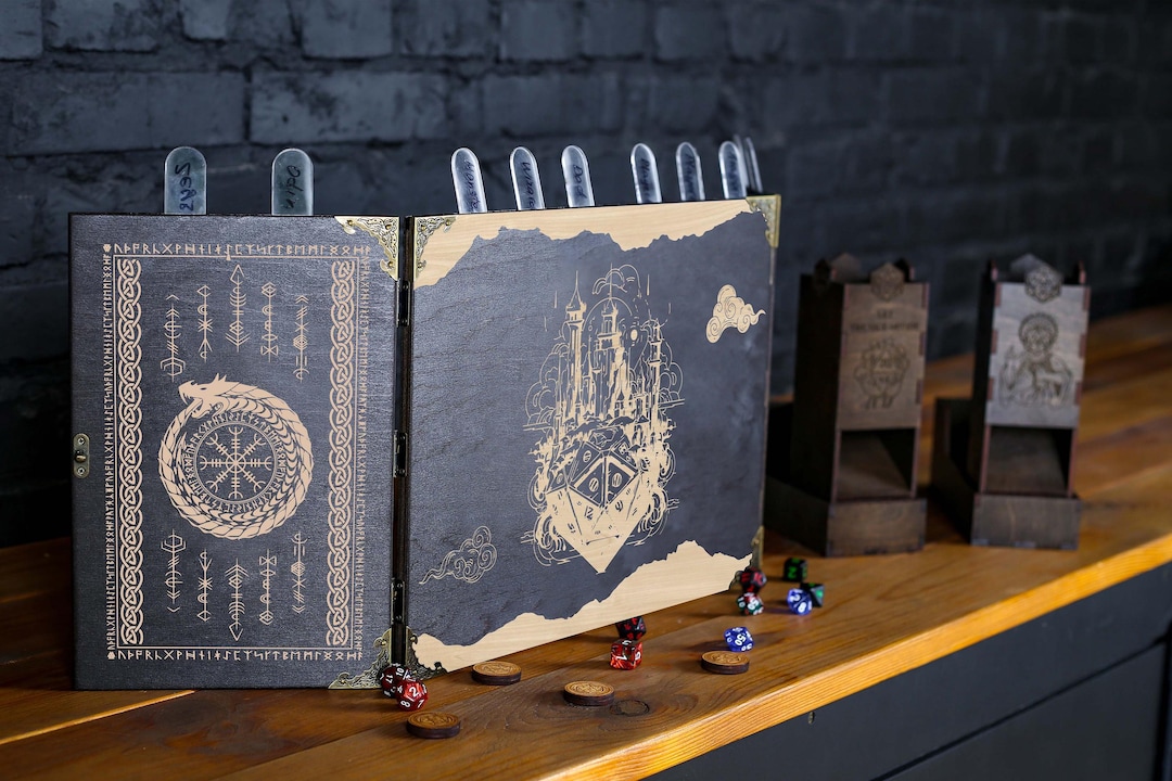 Dm Screen, Wooden RPG Screen, Mystic Dice Celtic Viking Dm Screen ...