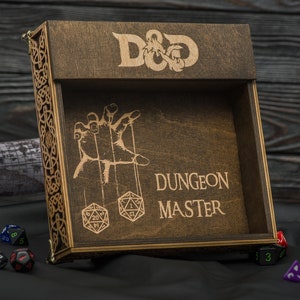 Wooden Dice Tray With Lid, Custom Dice Tray for Him, Sectional Dice ...
