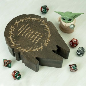 Dnd Dice Box Wood, Dnd Dice Case Personalized, LOTR Dice Vault, Dice ...