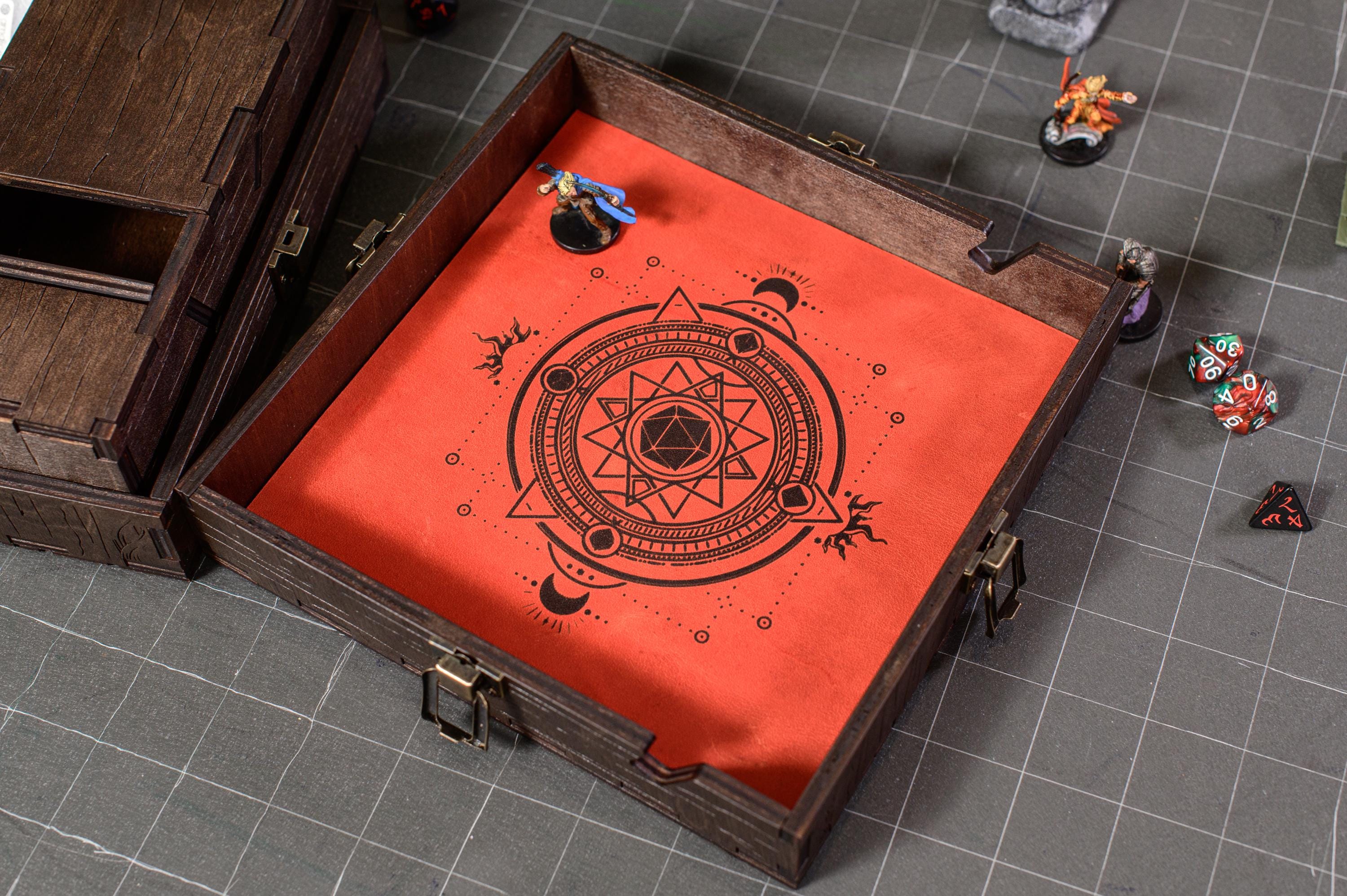 Custom Dice Tray With Tablet Stand Dnd, Dice Tower and Tray Wood, Dice ...