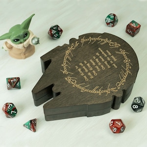 Dnd Dice Box Wood, Dnd Dice Case Personalized, LOTR Dice Vault, Dice ...