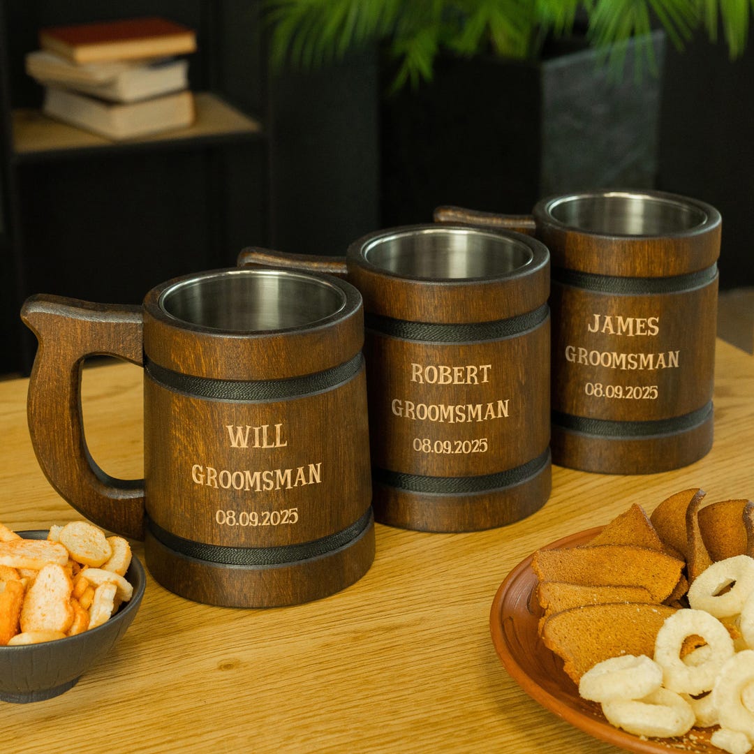 Personalized Groomsmen Gifts, Custom Groomsmen Beer Mugs, Engraved Beer ...