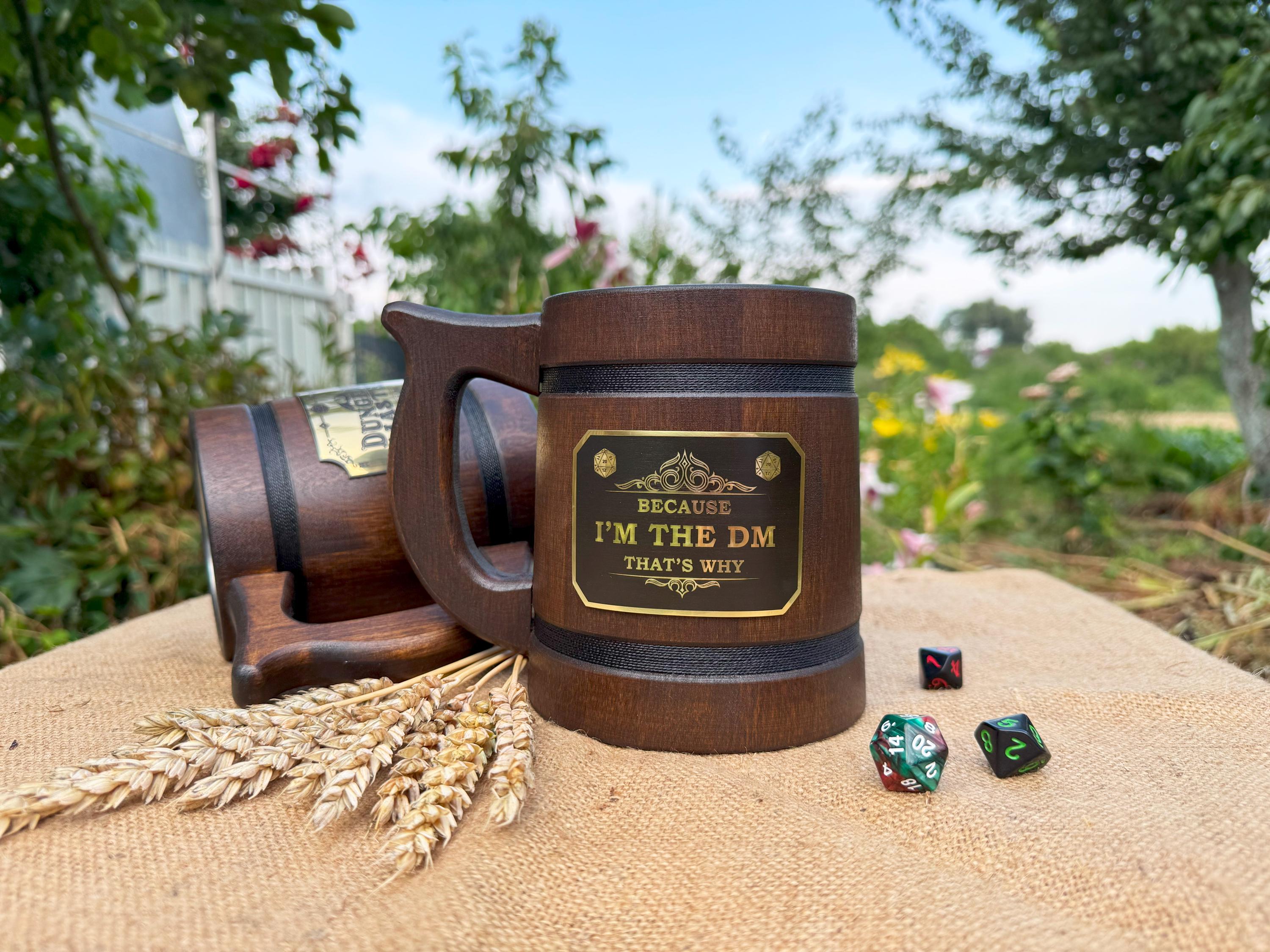 Personalized Dnd Mug, Custom Beer Stein, Engraved Beer Tankard, Because ...