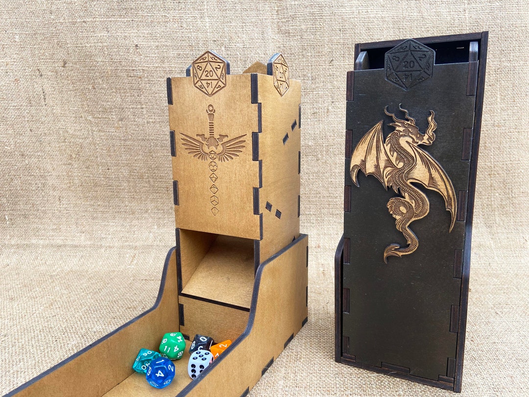 Dice Tower Wood Dice Tower Dnd Dungeons and Dragons Dnd - Etsy