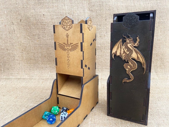 Dice Tower Wood Dice Tower Dnd Dungeons and Dragons Dnd - Etsy