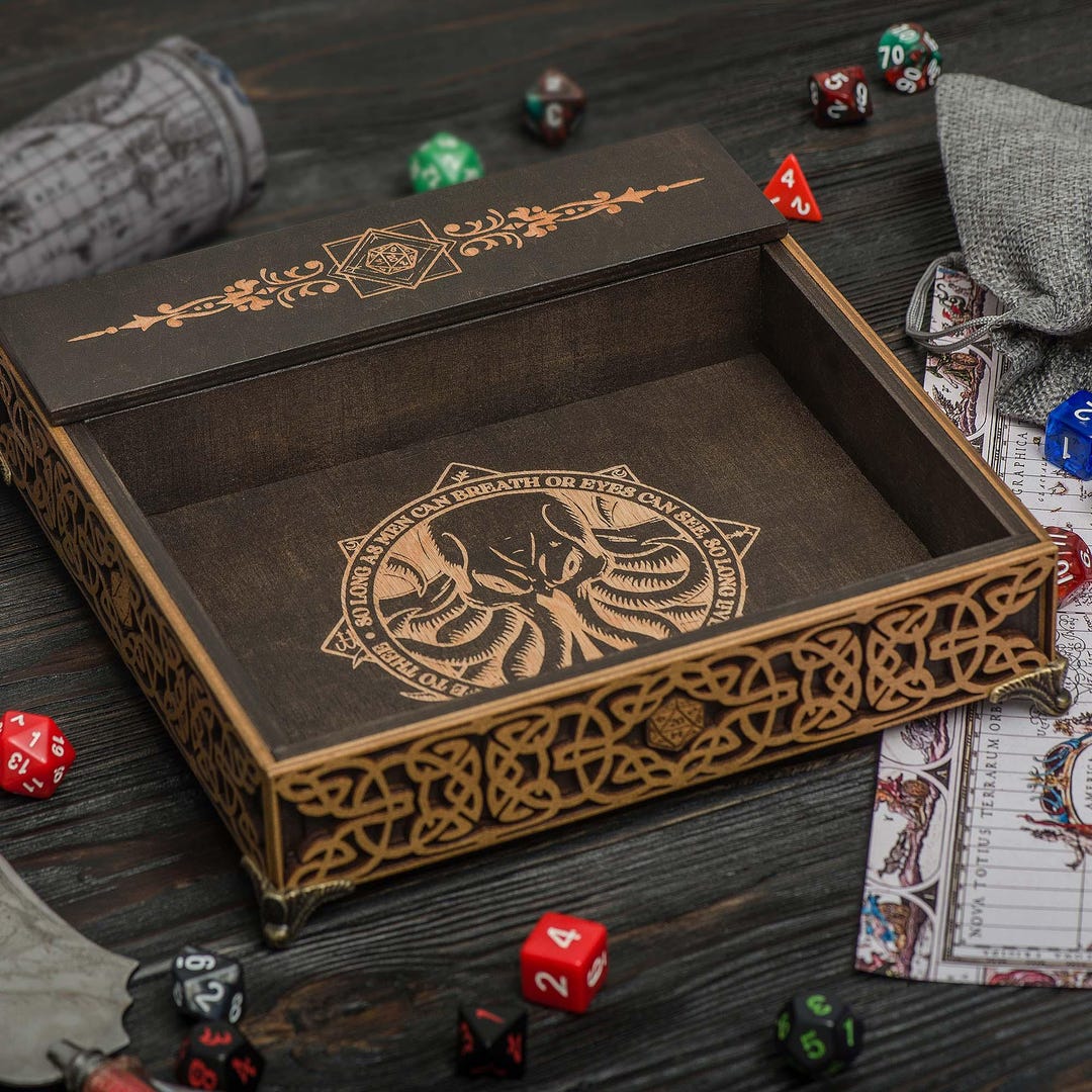 Dice Rolling Tray Wood, Dice Tray Wood, Dice Tray Dnd, Dice Tray and Storage, RPG Dice Rolling ...