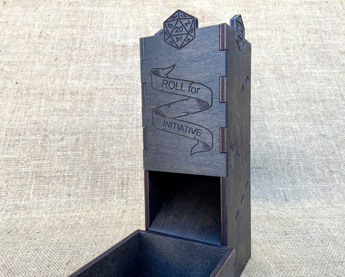 Custom Dice Tower Wood Dnd Tower and Tray Walnut Wood Dnd Dm - Etsy