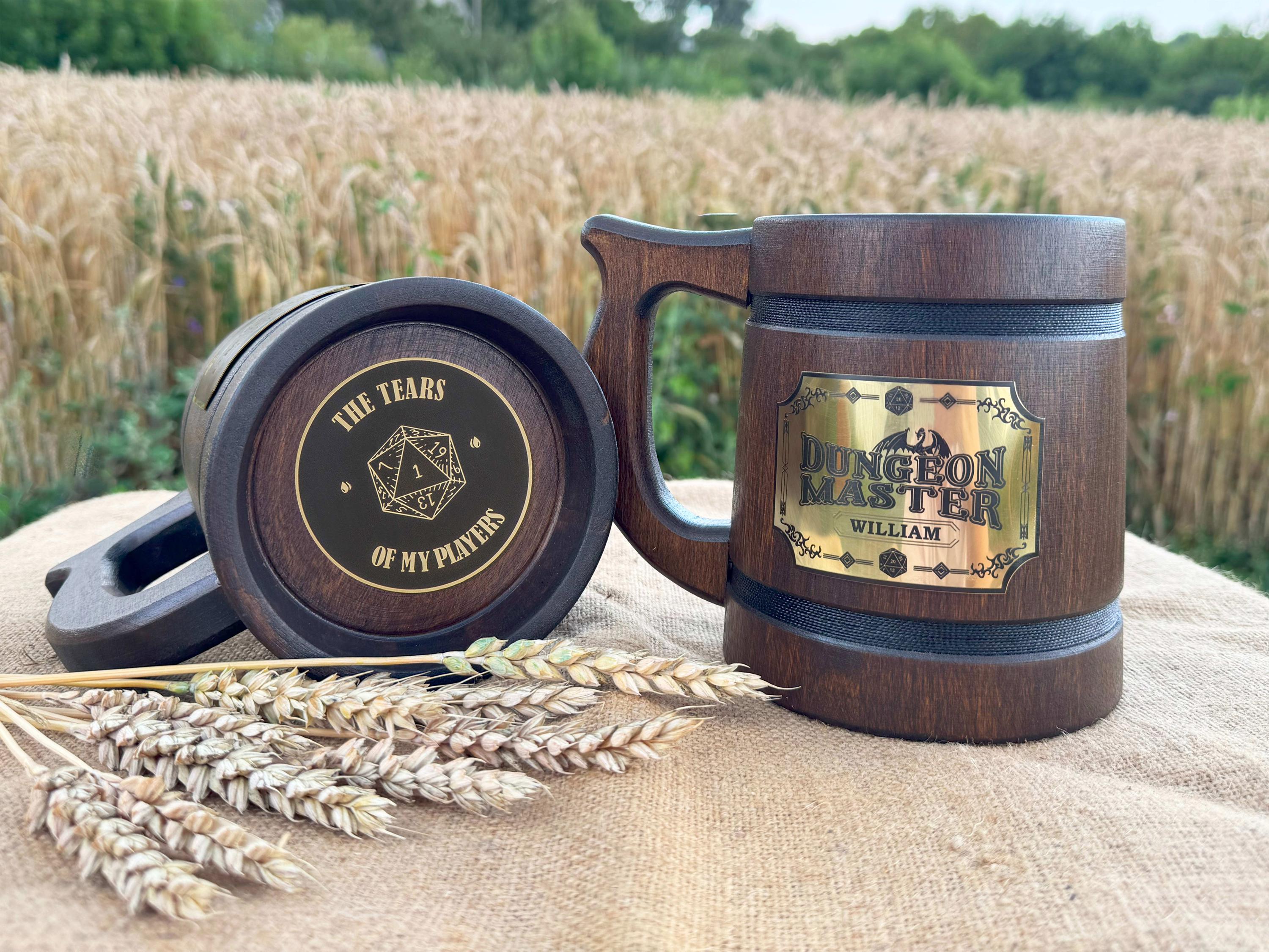 Custom Dnd Mug, Dungeons and Dragons Wooden Beer Tankard, Dungeon ...
