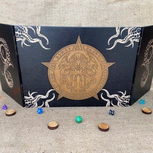 Dm Screen Wood Magnetic, Cthulhu Screen, Kraken Dungeon Master Screen ...