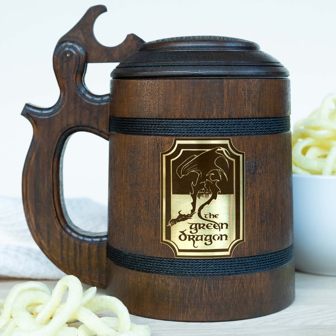 Custom Wooden Beer Mug With Lid, Pony Wood Beer Tankards With Lid ...