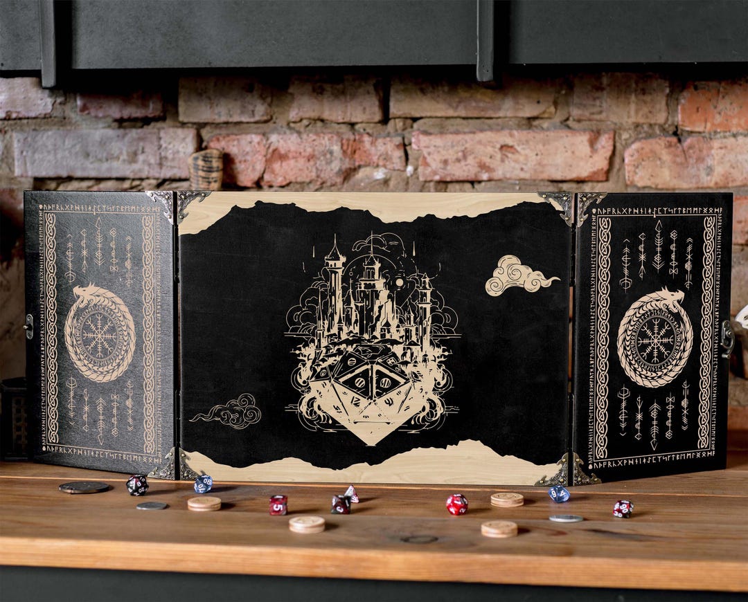 Personalized Dungeon Master Screen With Dice Towers, Dm Screen Magnetic ...