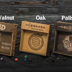 Wooden Dice Tray With Fantasy Map D&D Custom Dice Tray RPG Dice Rolling ...