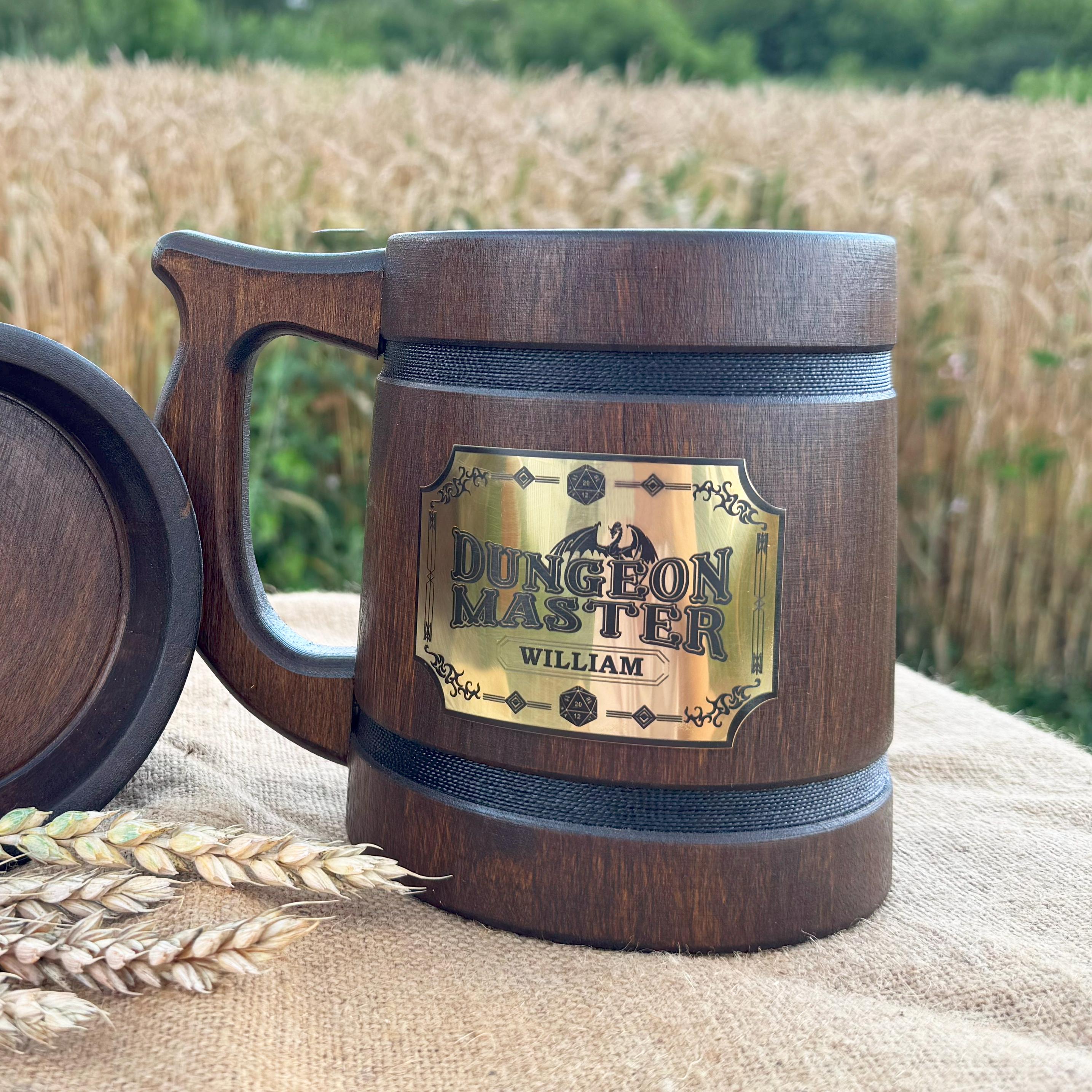 Custom Dnd Mug, Dungeons and Dragons Wooden Beer Tankard, Dungeon ...