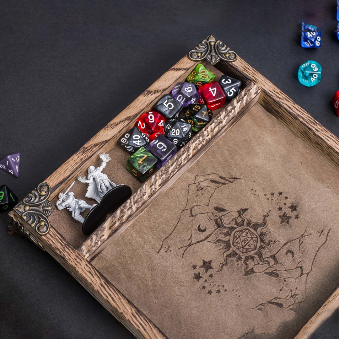 Dice Tray Leather, Custom Dice Tray, Dice Tray Wood, Wooden Dice Tray ...