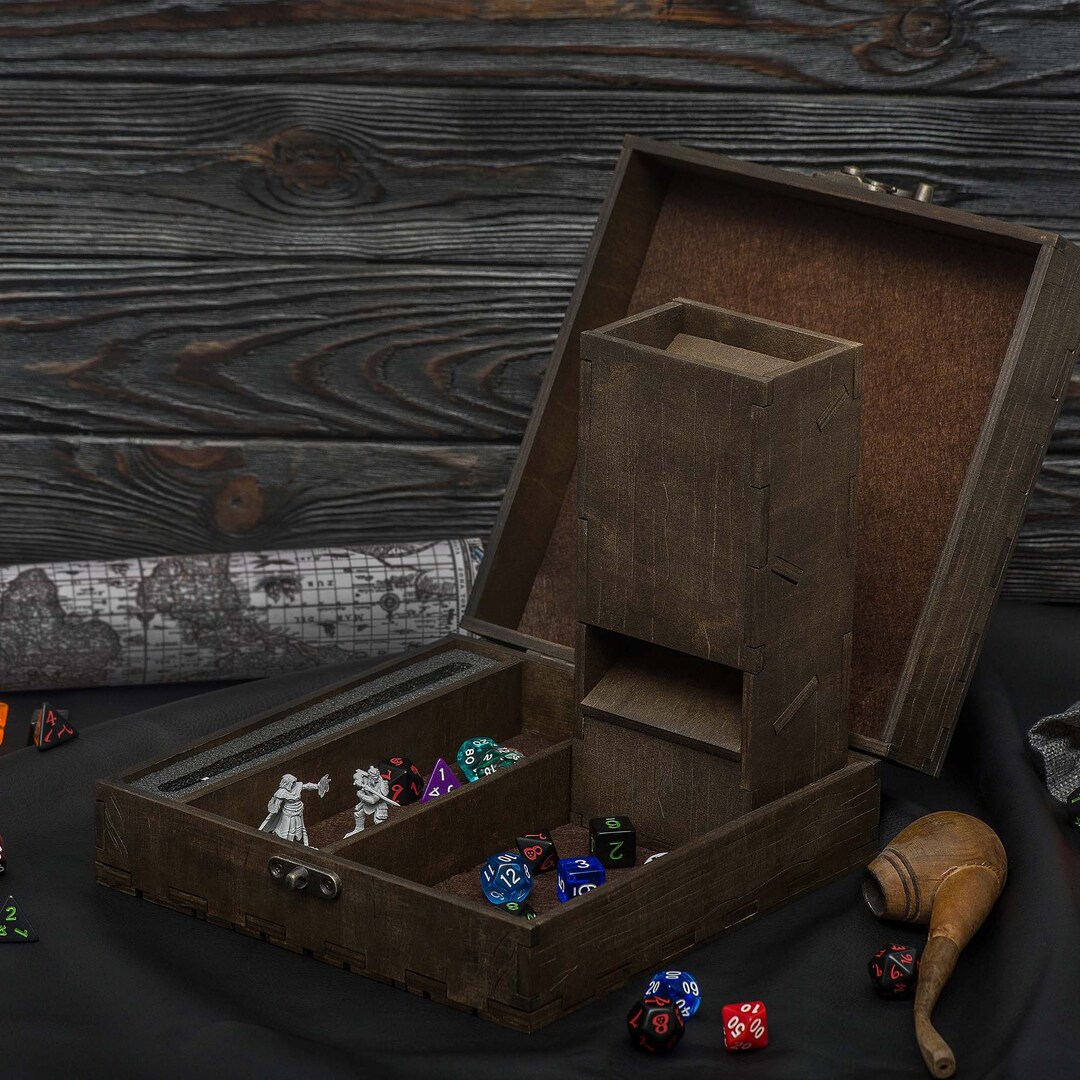 Dice Tower and Tray, Dnd Dice Box and Tray, Dice Rolling Tray, Custom ...