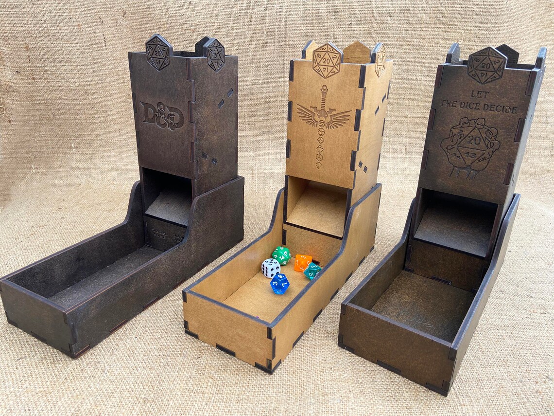 Dice Tower Wood Dice Tower Dnd Dungeons and Dragons Dnd - Etsy