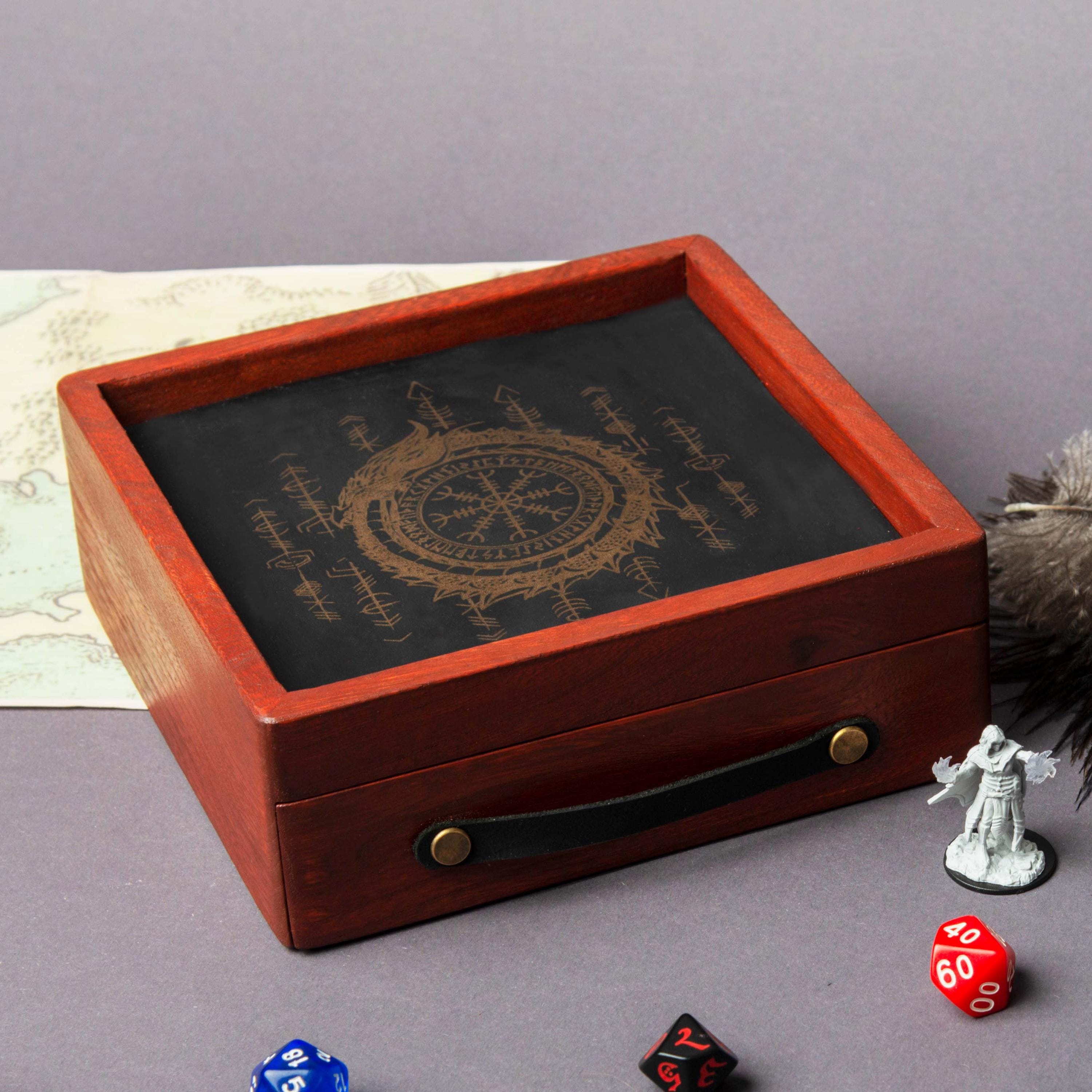 Custom Dice Rolling Tray Wood With Dice Storage, Dnd Dice Tray, Dice ...