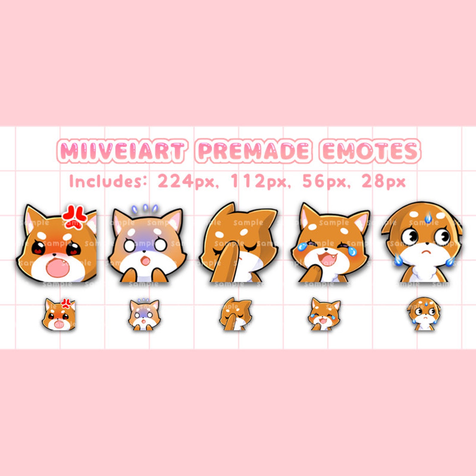 Pre Made Fox Emotes For Twitch Discord Youtube Usage By Etsy