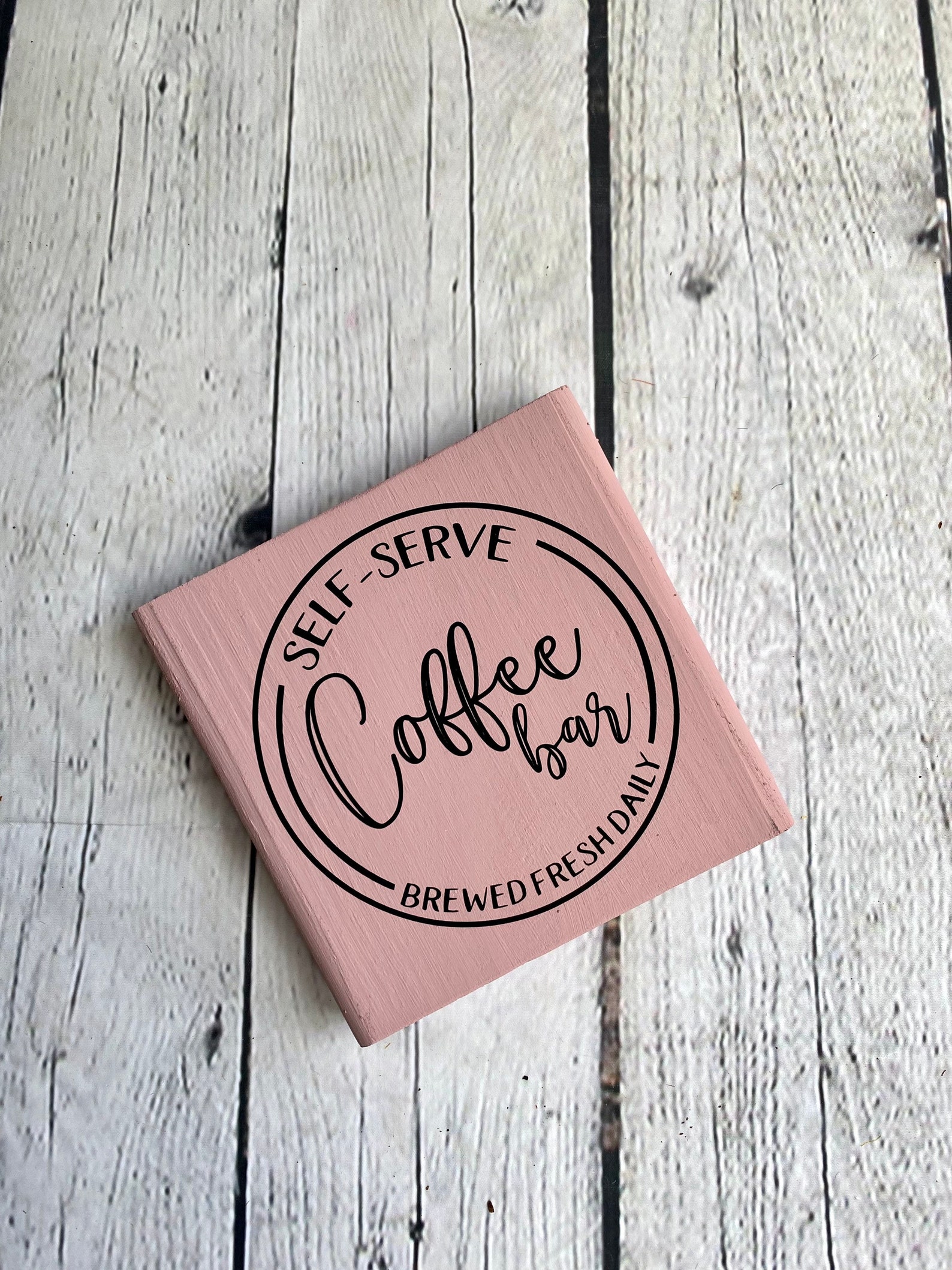 Pink coffee sign pink self serve coffee bar sign pink Coffee | Etsy