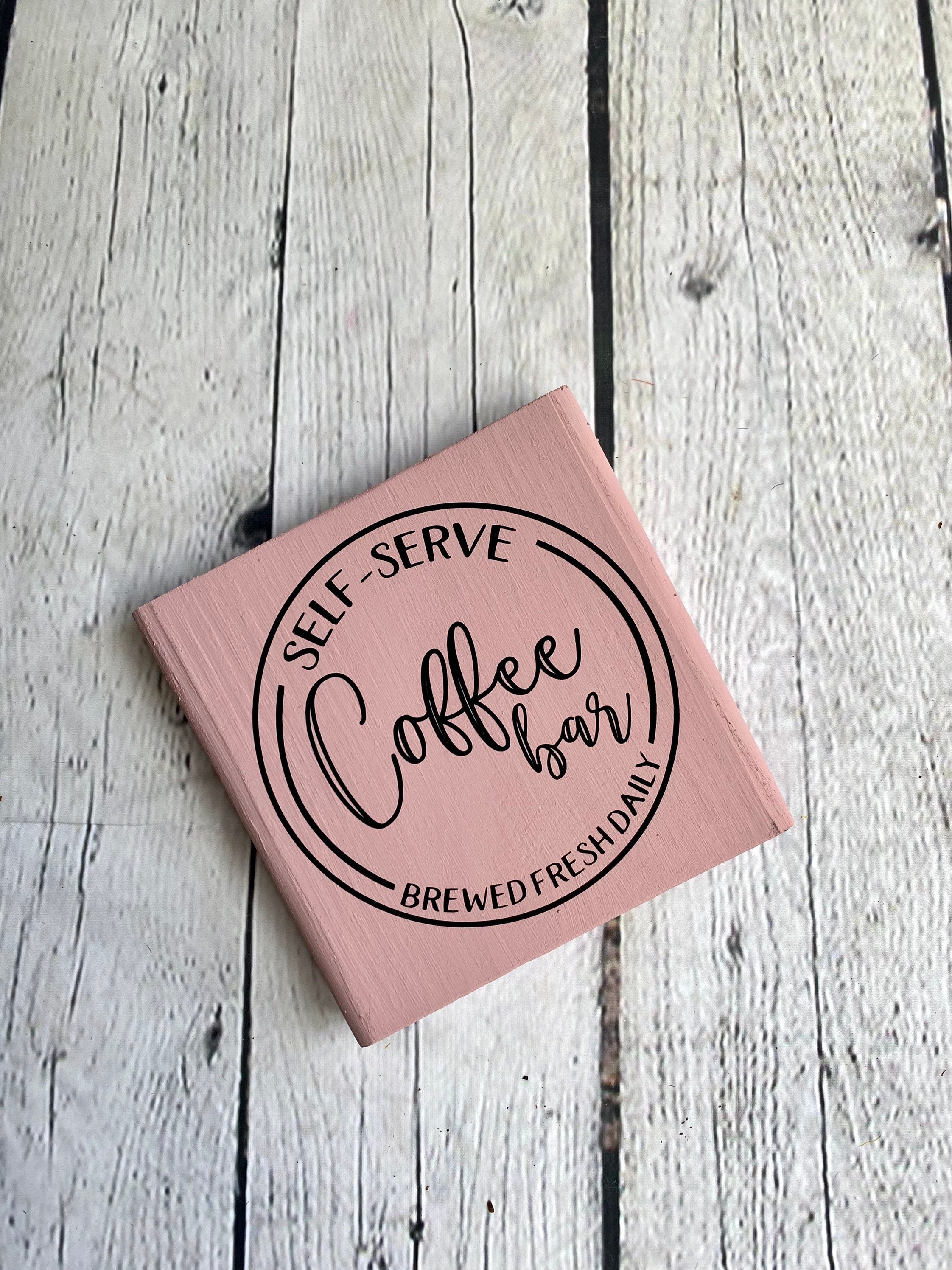 Pink coffee sign pink self serve coffee bar sign pink Coffee | Etsy