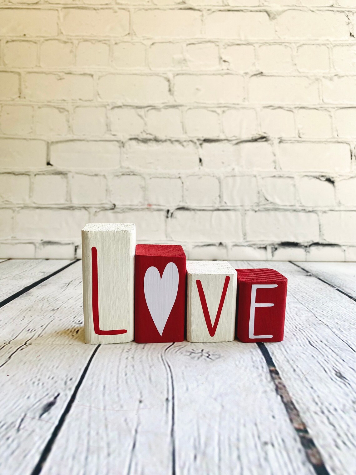 Valentines LOVE Wood Block Set, Valentines Wood Block Set, Love Wood ...