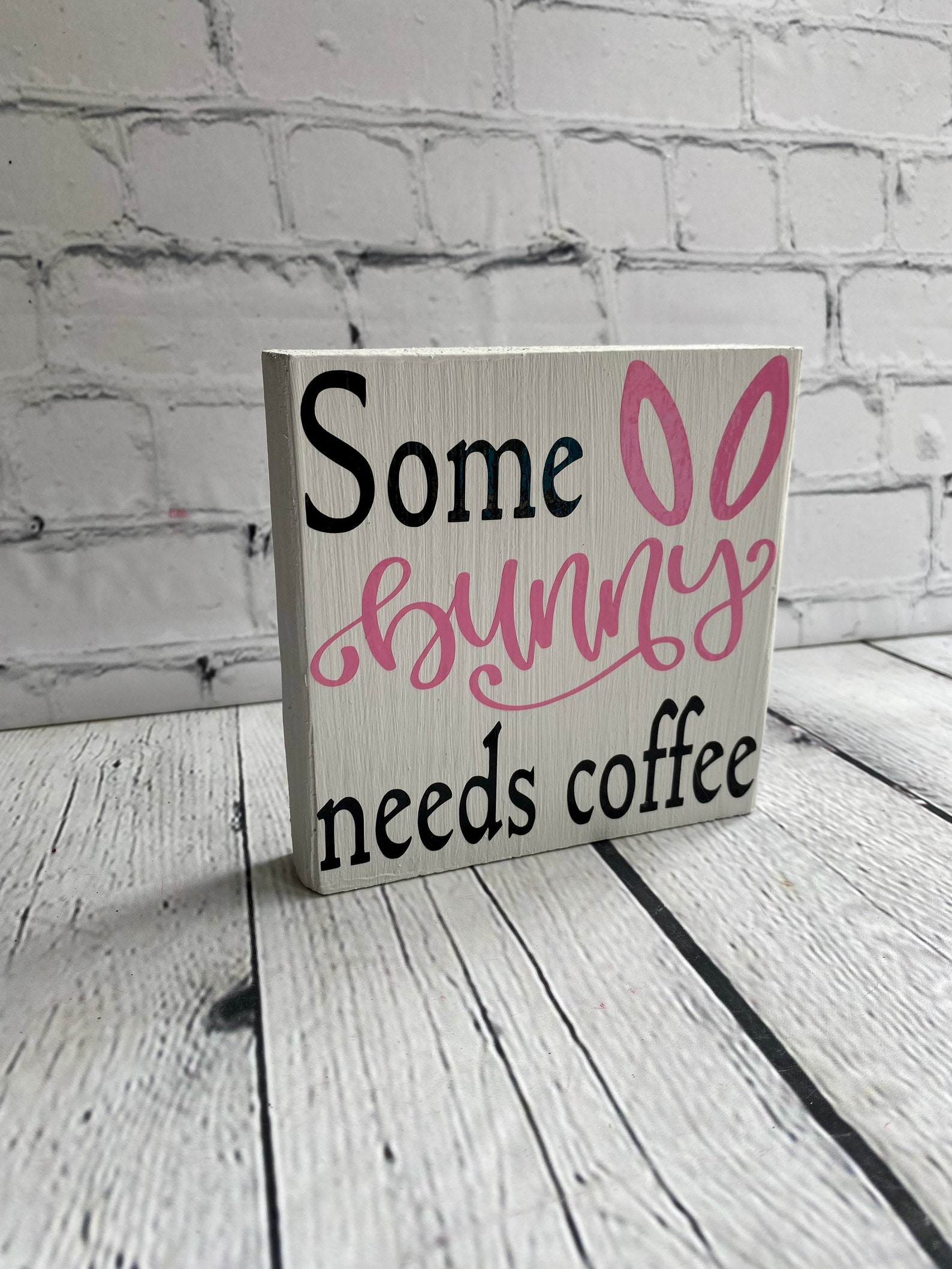 Pink Coffee Sign, Bunny Coffee Bar Sign, Pink Bunny Coffee Station Sign ...