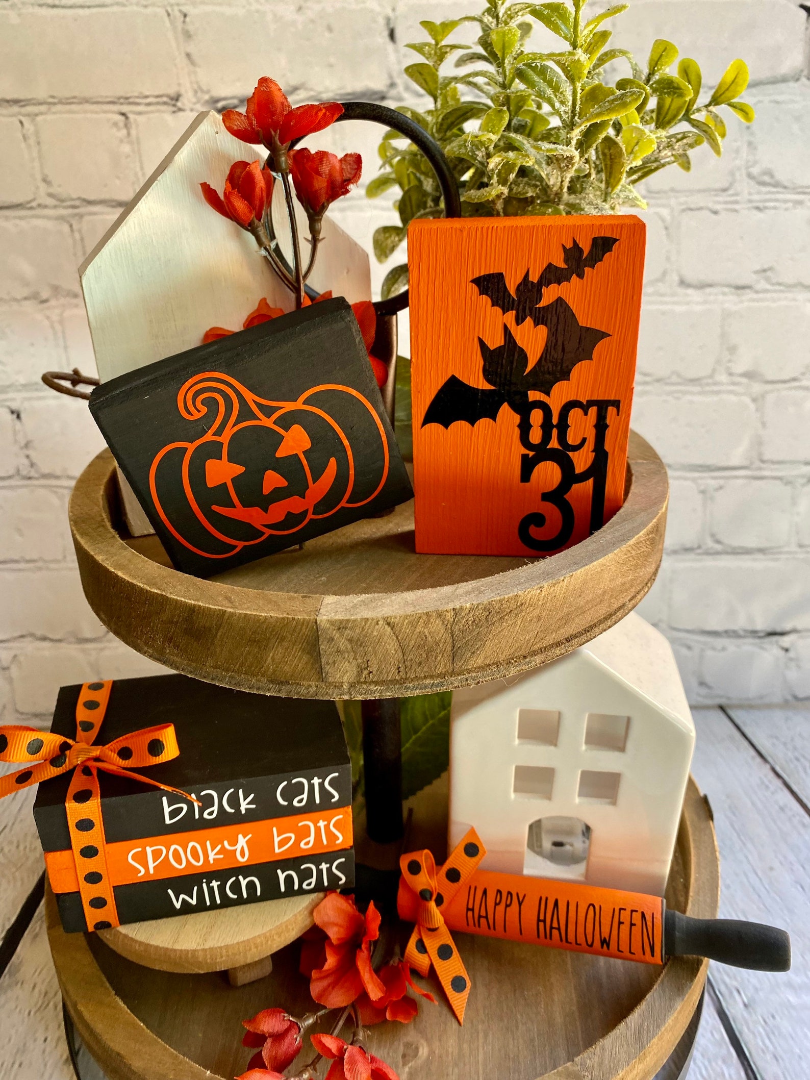 Halloween tiered tray bundle Halloween mini rolling pins | Etsy