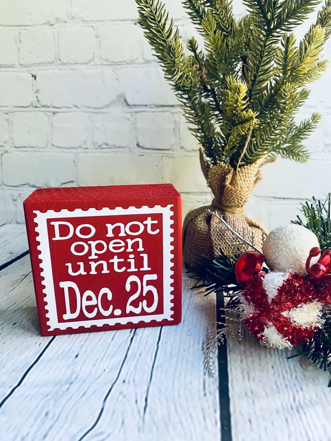 Christmas Sign, Christmas Wood Block Sign, Farmhouse Christmas Decor ...