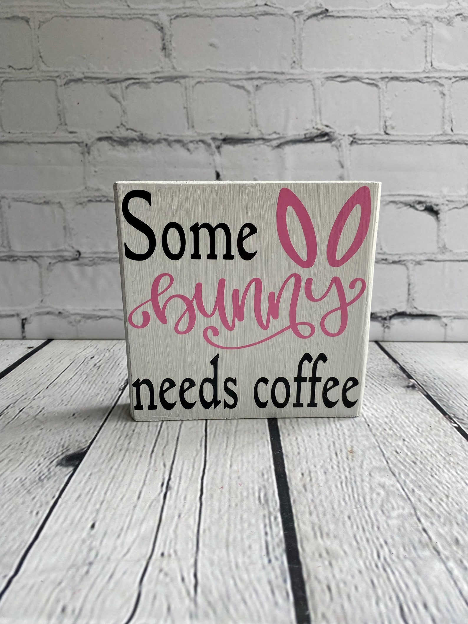 Pink Coffee Sign, Bunny Coffee Bar Sign, Pink Bunny Coffee Station Sign ...