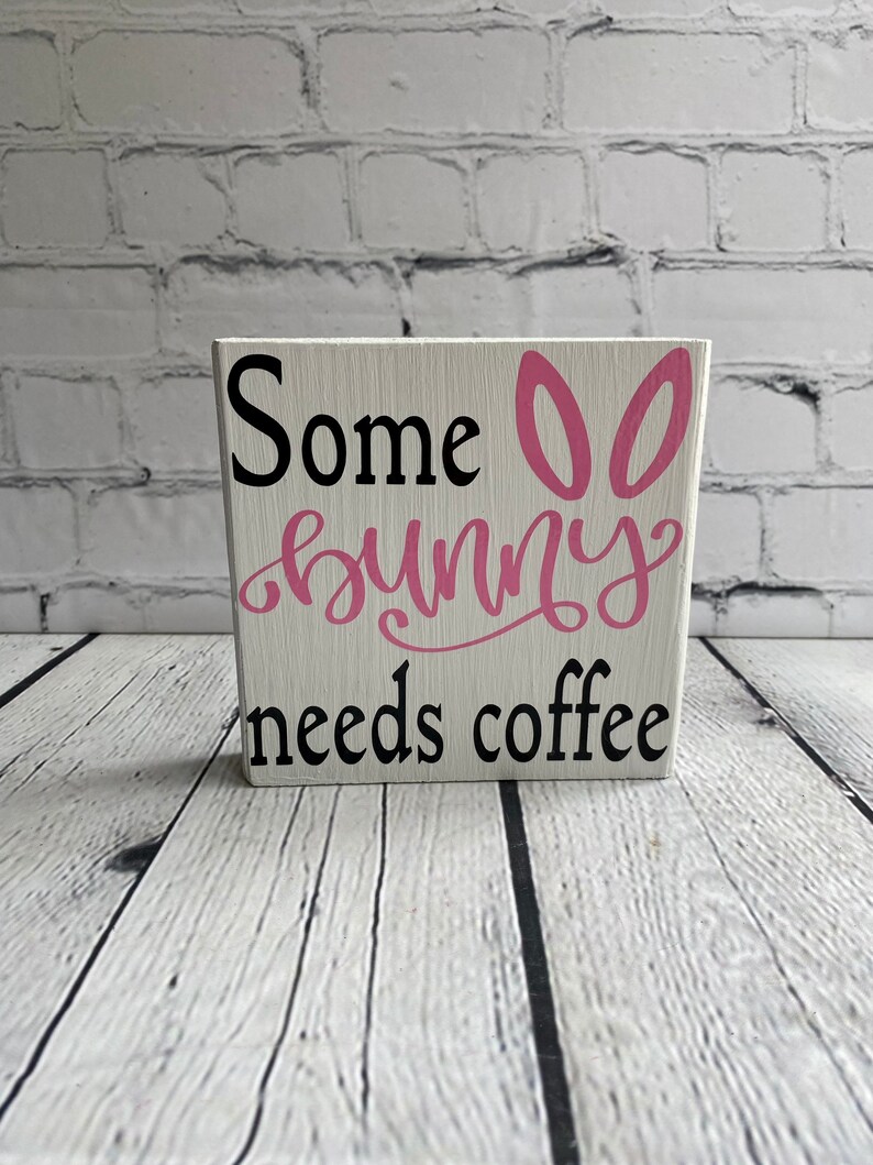 Pink Coffee Sign Bunny Coffee Bar Sign Pink Bunny Coffee | Etsy