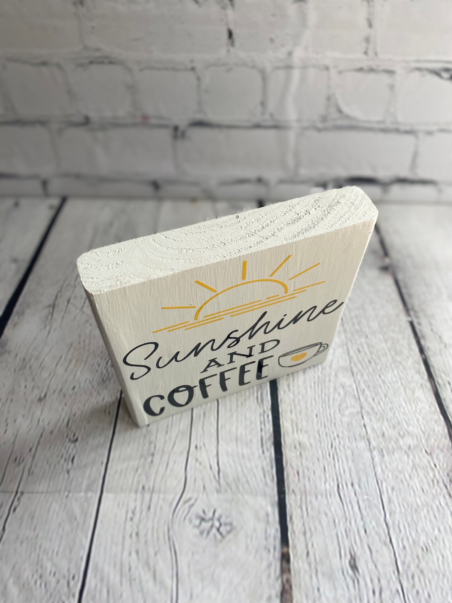 Sunshine and Coffee Sign Summer Coffee Wood Block Sign - Etsy