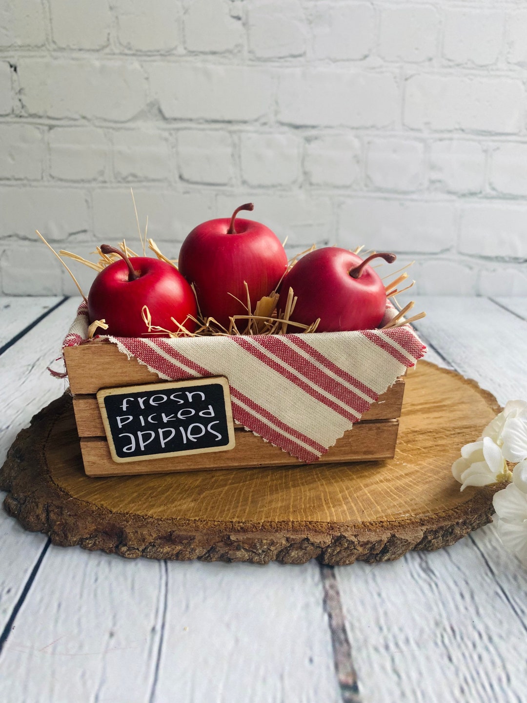 Fresh Picked Apples Wood Crate, Apples Wood Crate, Fall Tiered Tray ...