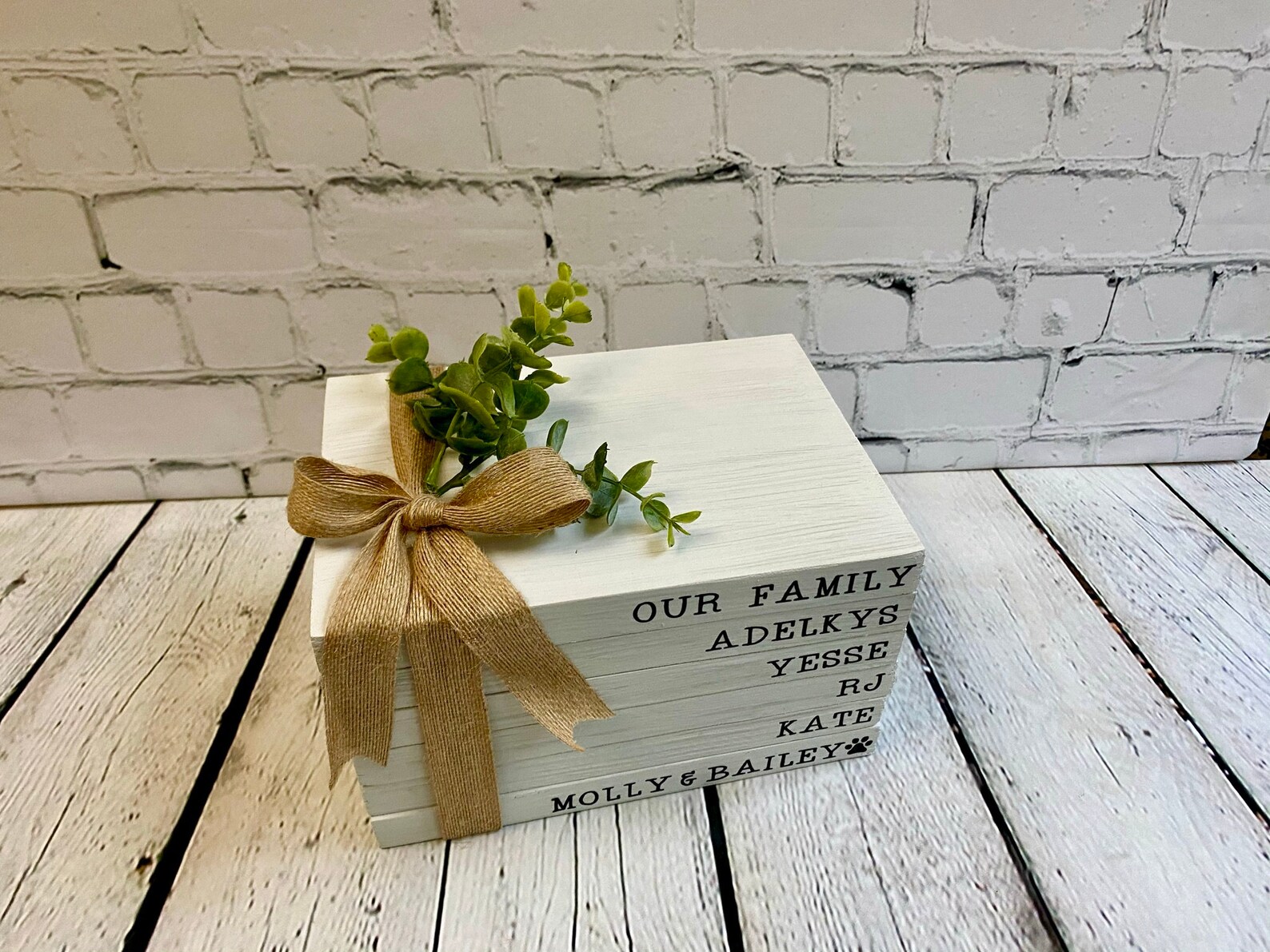 Personalized Wood Book Stack Custom Wood Book Stack Our | Etsy