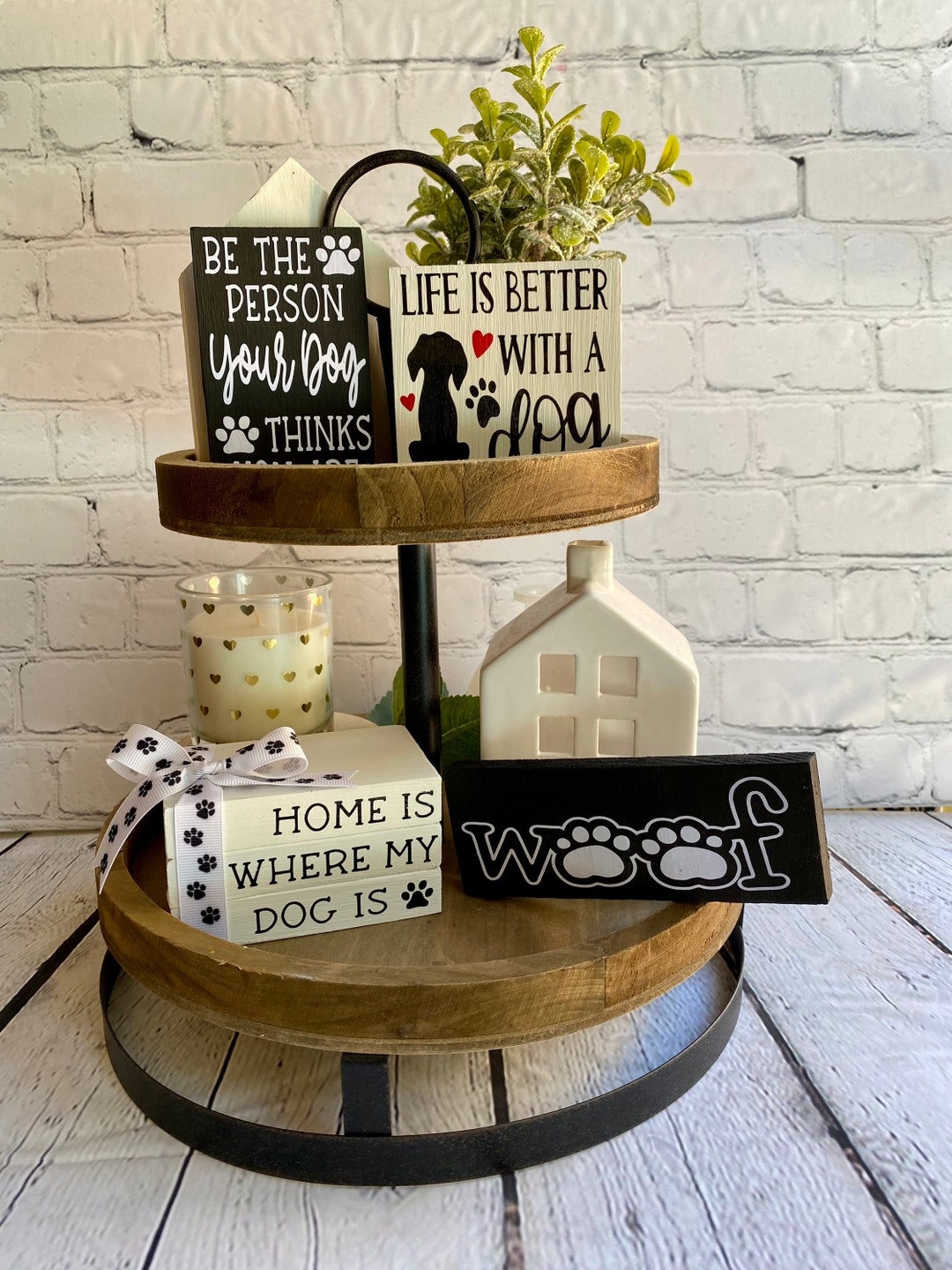 Hand Painted Dog Lover Tiered Tray Decor Bundle - Etsy