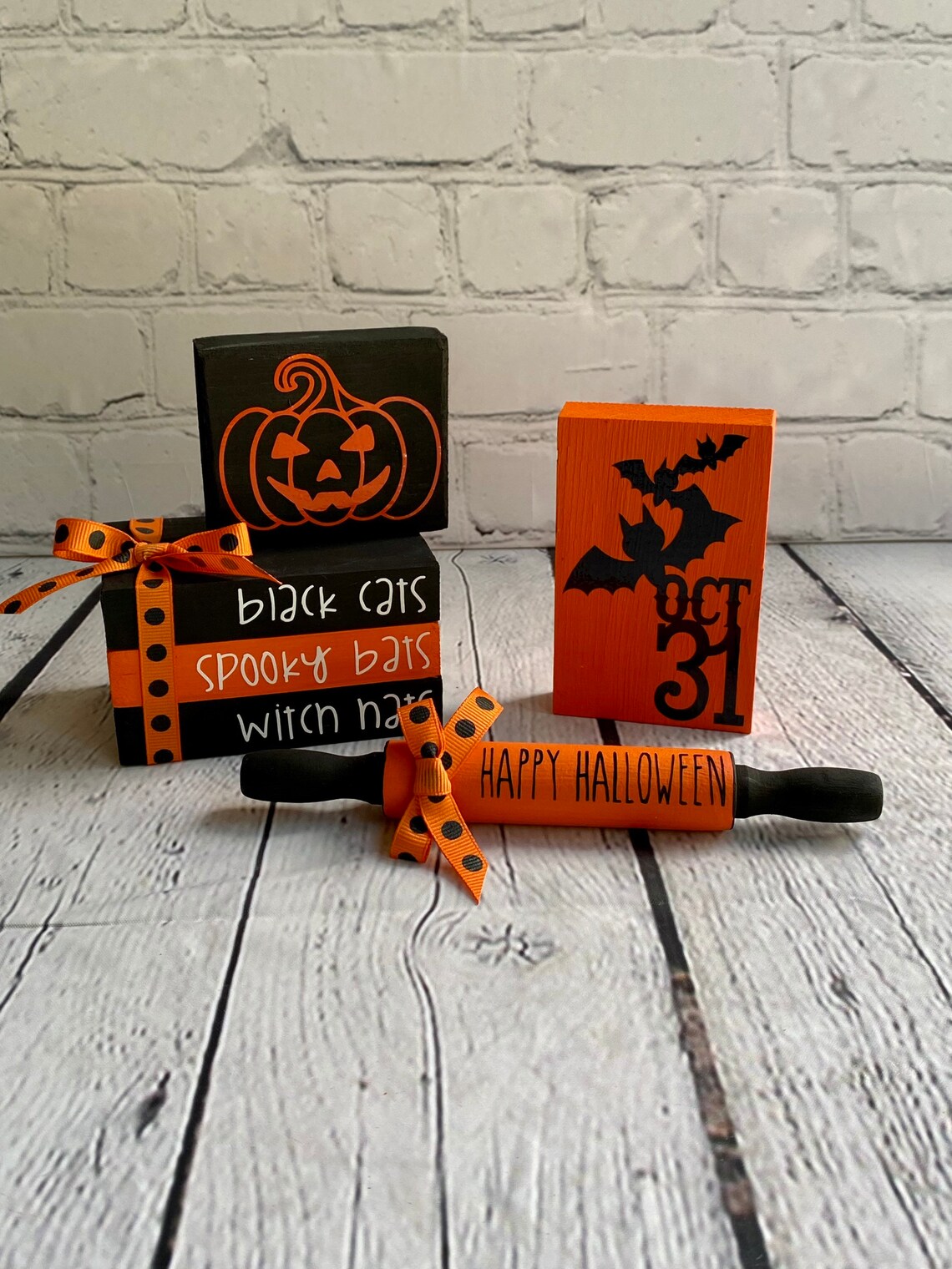 Halloween tiered tray bundle Halloween mini rolling pins | Etsy