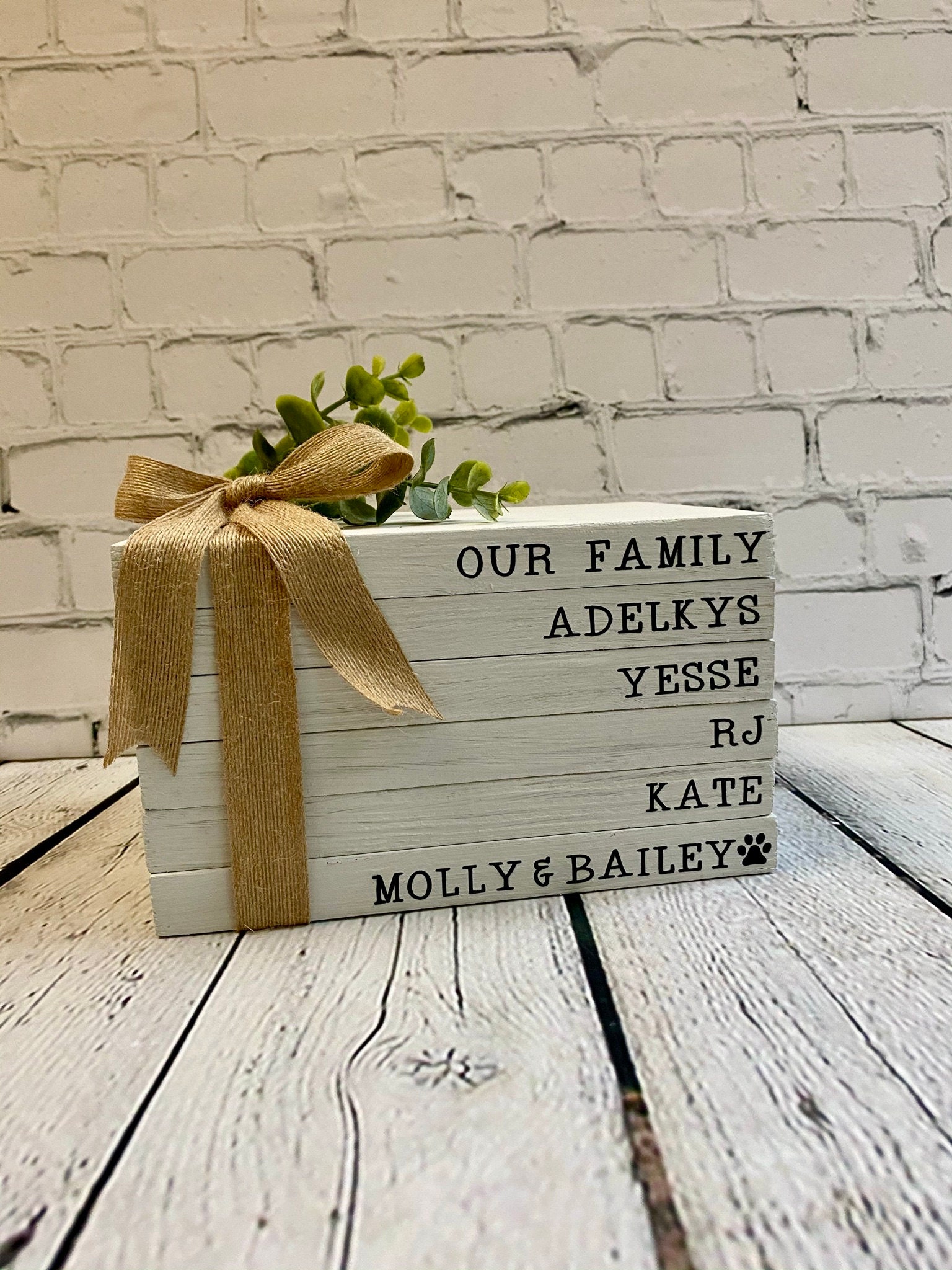 Personalized Wood Book Stack Custom Wood Book Stack Our - Etsy