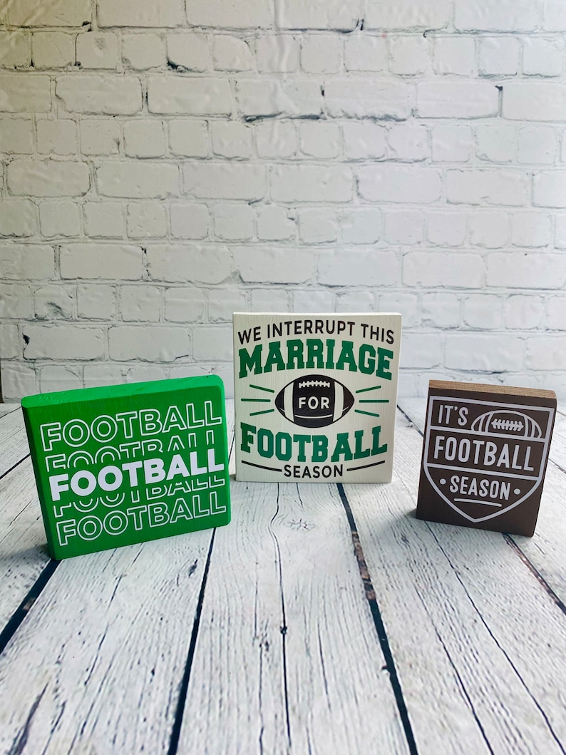 Hand Painted Football Tiered Tray Signs: Game Day Sports Decor - Etsy