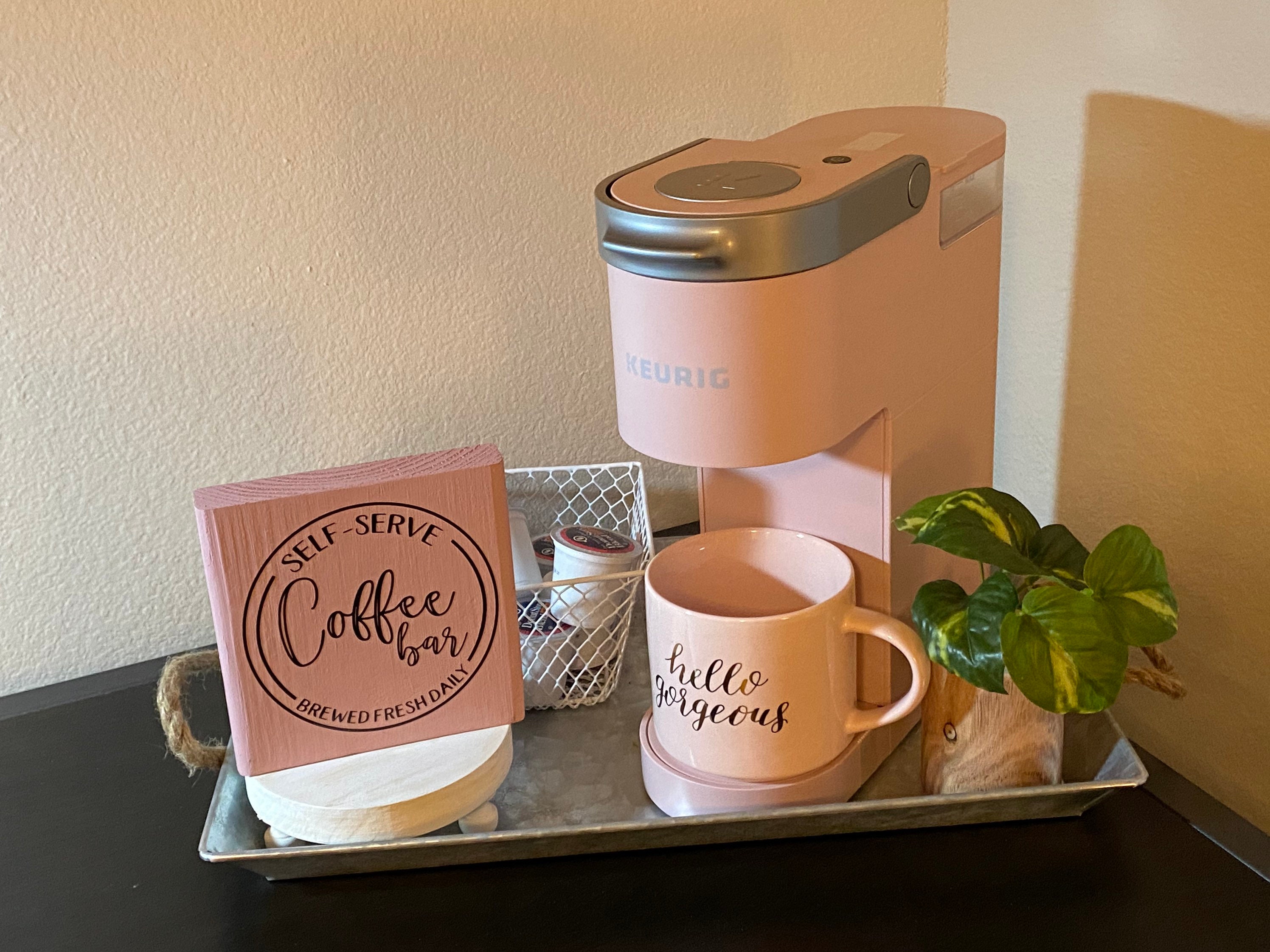 Pink coffee sign pink self serve coffee bar sign pink Coffee | Etsy