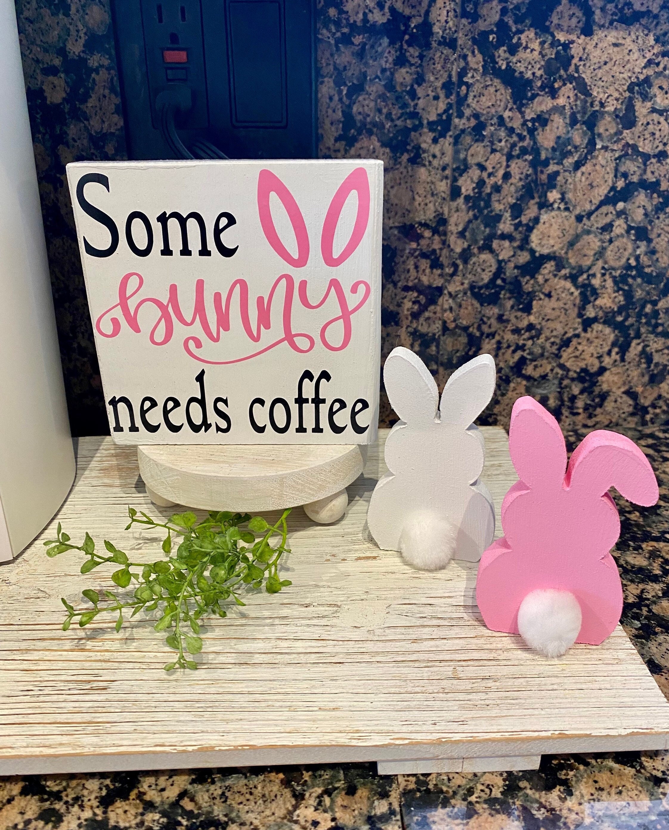Pink Coffee Sign Bunny Coffee Bar Sign Pink Bunny Coffee | Etsy
