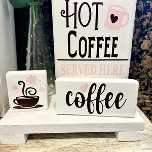 Pink Coffee Sign, Pink and White Coffee Bar Sign, Pink Coffee Station ...