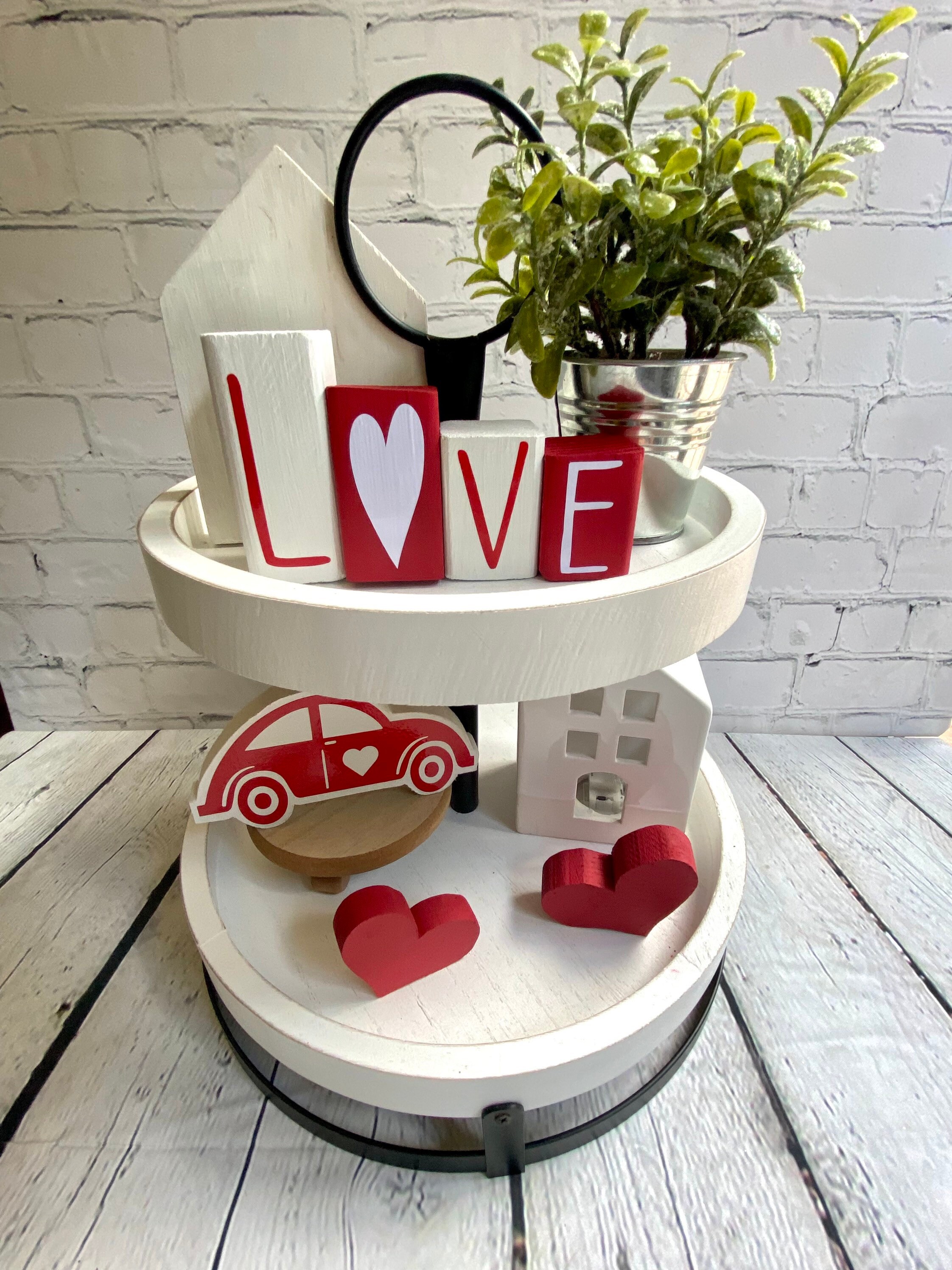 Valentines LOVE Wood Block Set, Valentines Wood Block Set, Love Wood ...