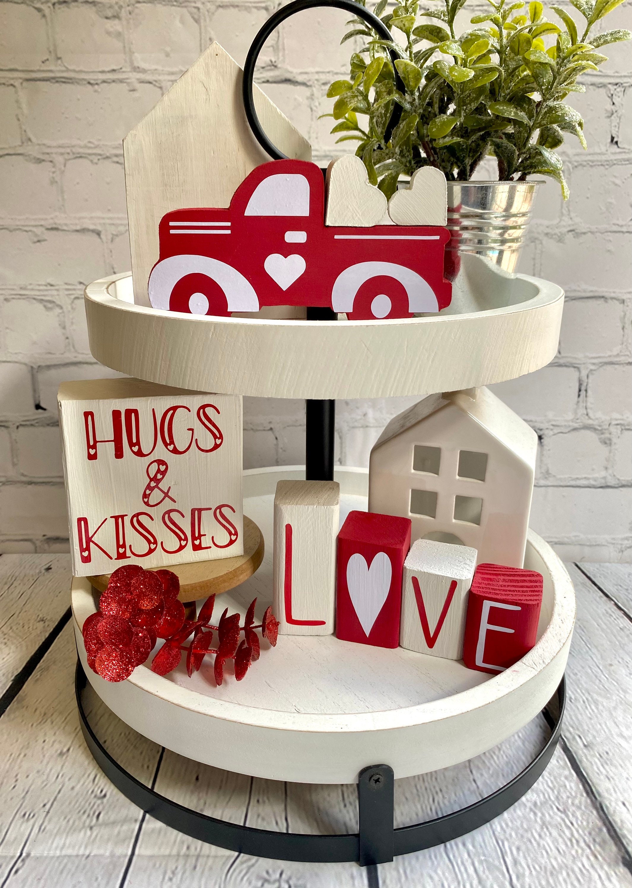 Valentines LOVE Wood Block Set, Valentines Wood Block Set, Love Wood ...