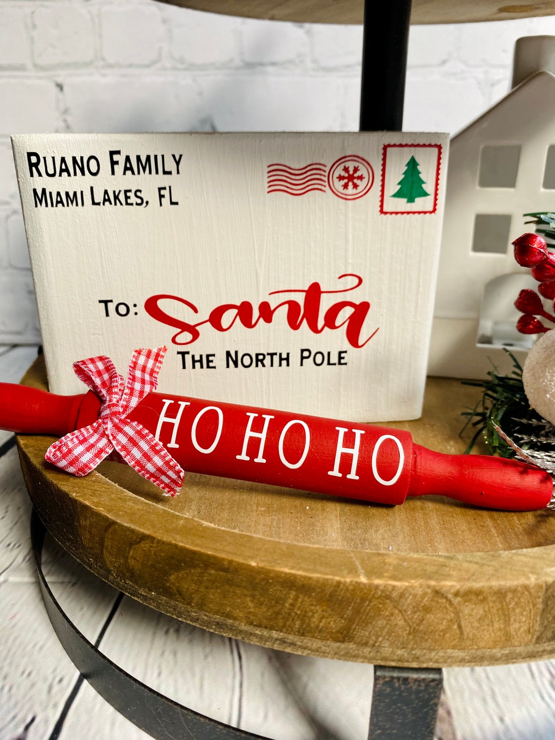 Personalized Letter to Santa Wood Sign: Christmas Tiered Tray Decor - Etsy