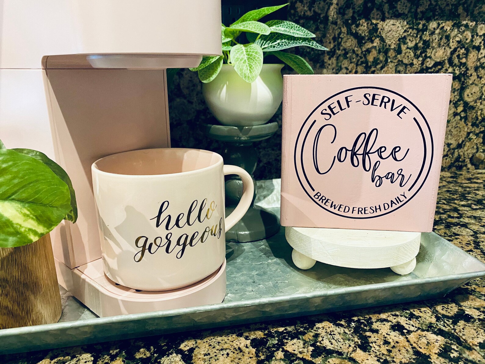 Pink coffee sign pink self serve coffee bar sign pink Coffee | Etsy