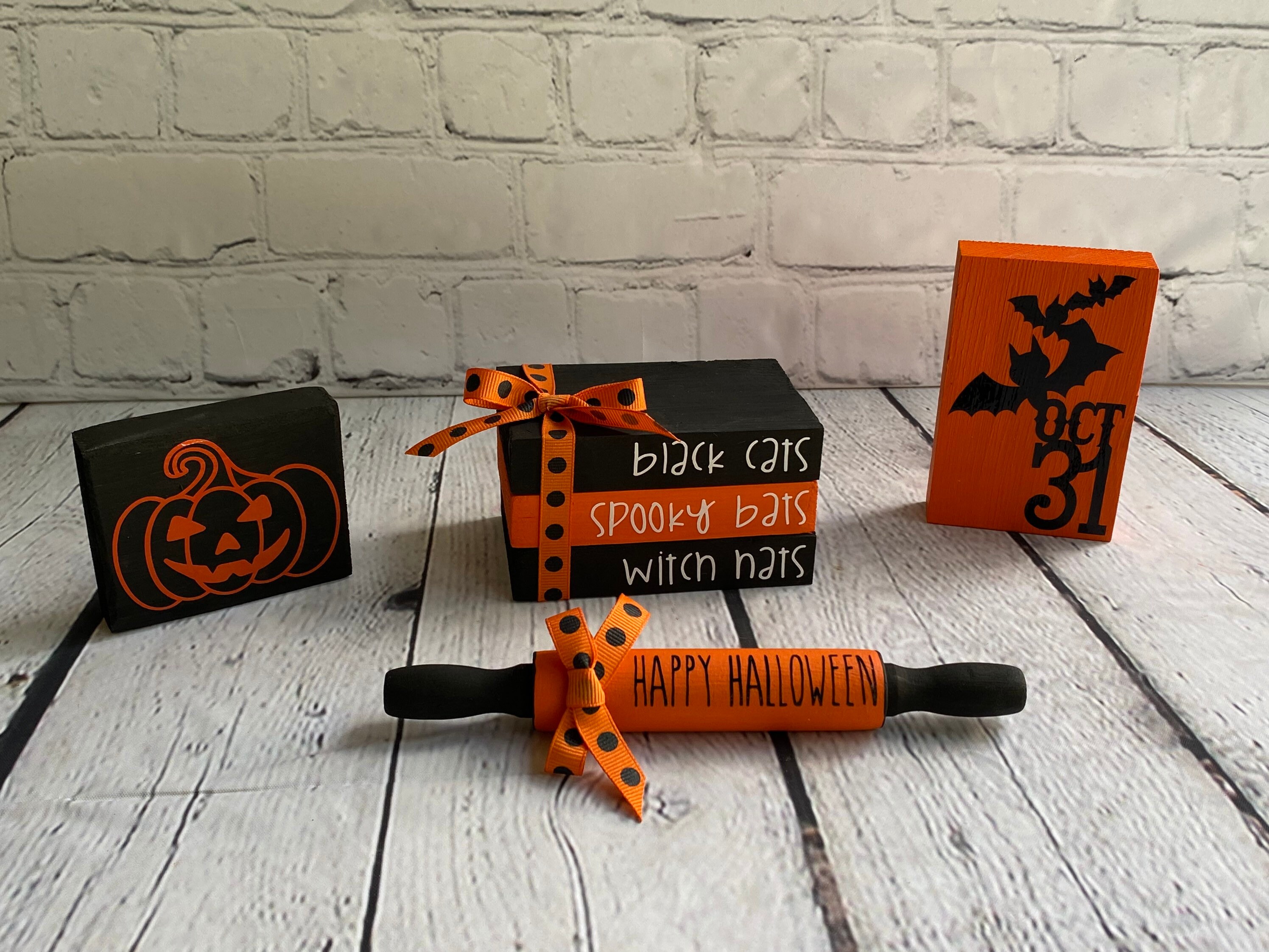 Halloween tiered tray bundle Halloween mini rolling pins | Etsy