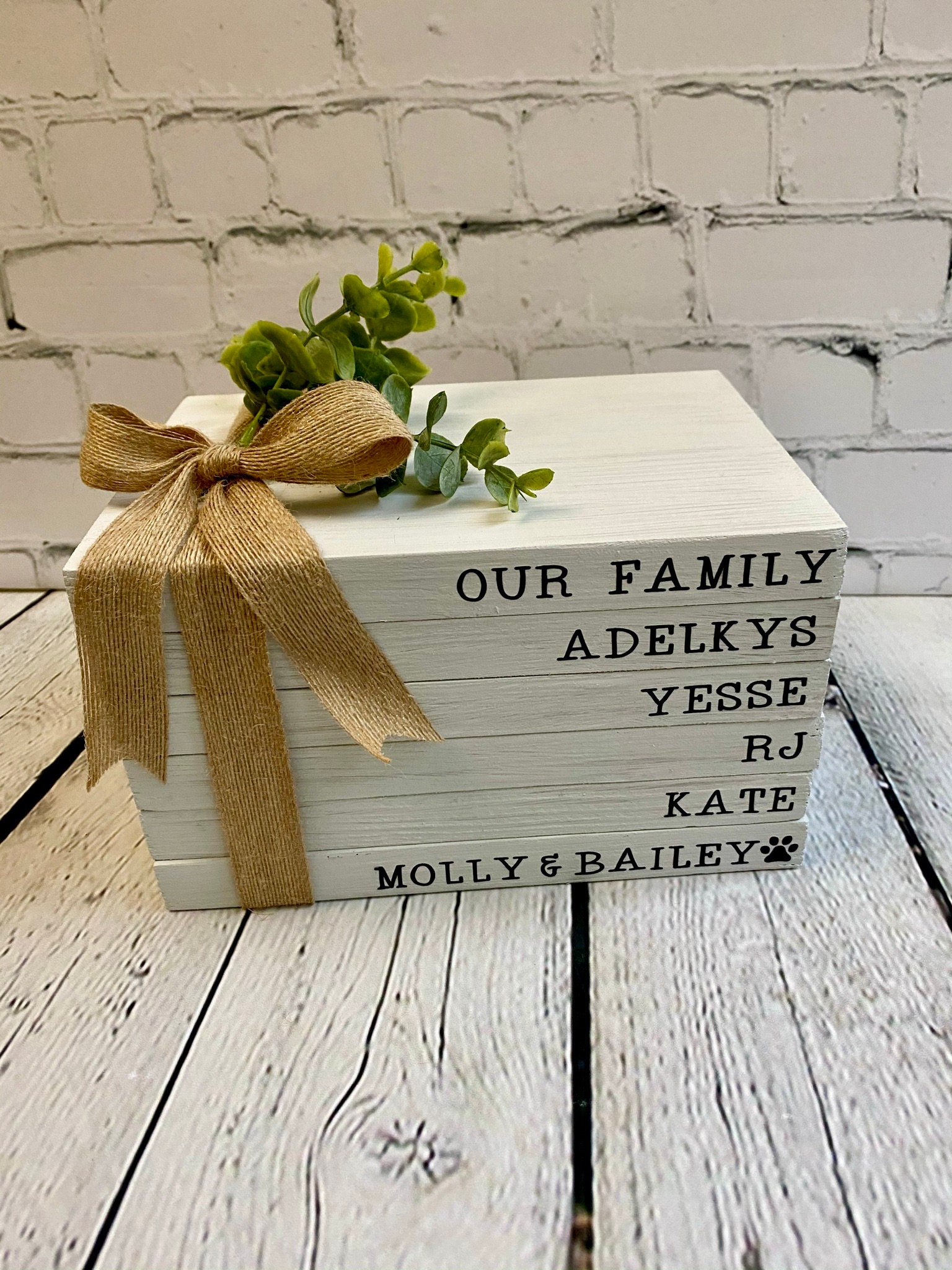 Personalized Wood Book Stack Custom Wood Book Stack Our - Etsy