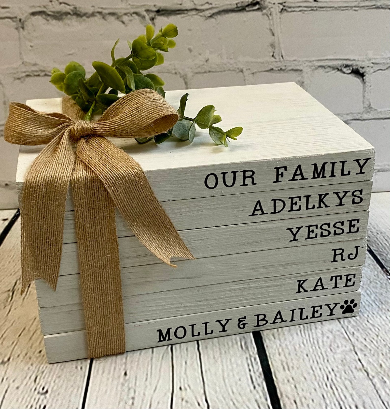 Personalized Wood Book Stack Custom Wood Book Stack Our | Etsy