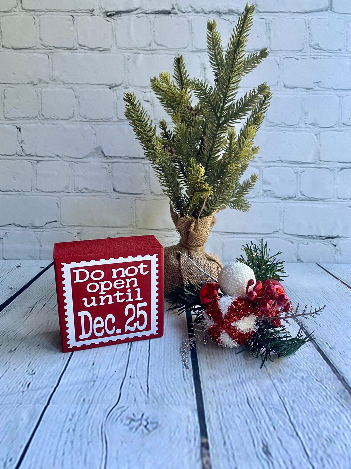 Christmas Sign Christmas Wood Block Sign Farmhouse Christmas | Etsy