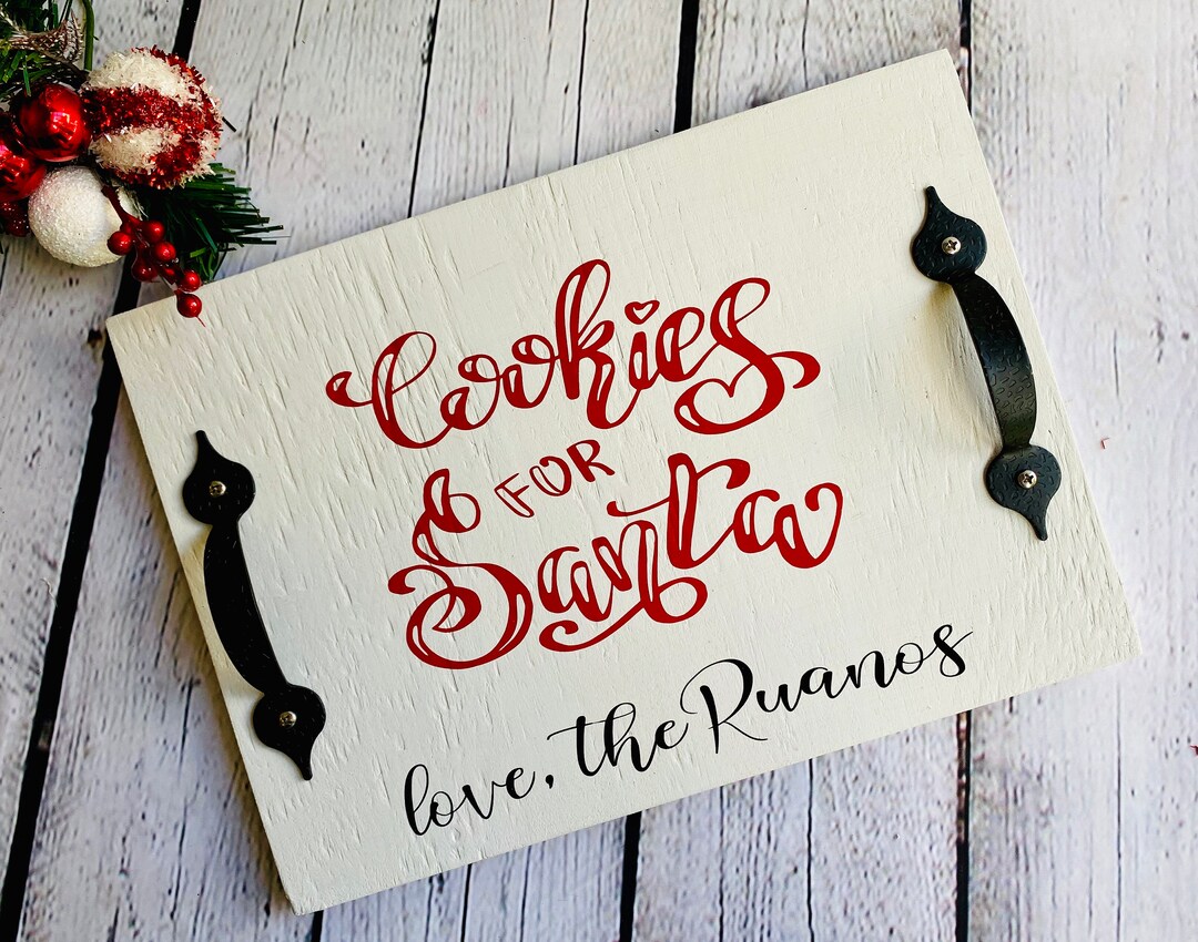 Personalized Cookies for Santa Tray: Rustic Christmas Wood Sign - Etsy